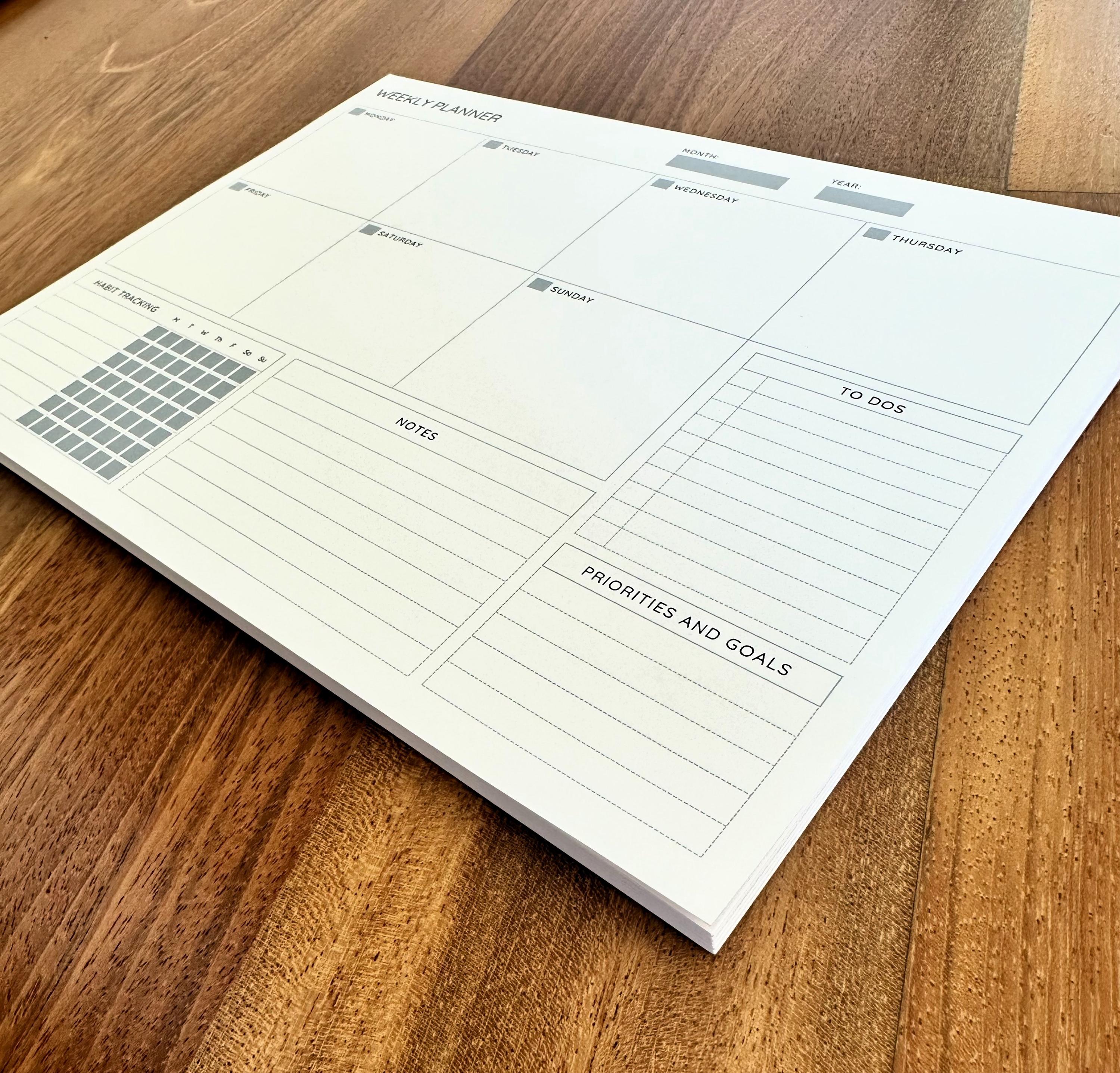 Minimalist Habit Tracking Weekly Planner Pad to Organize Your Schedule ...