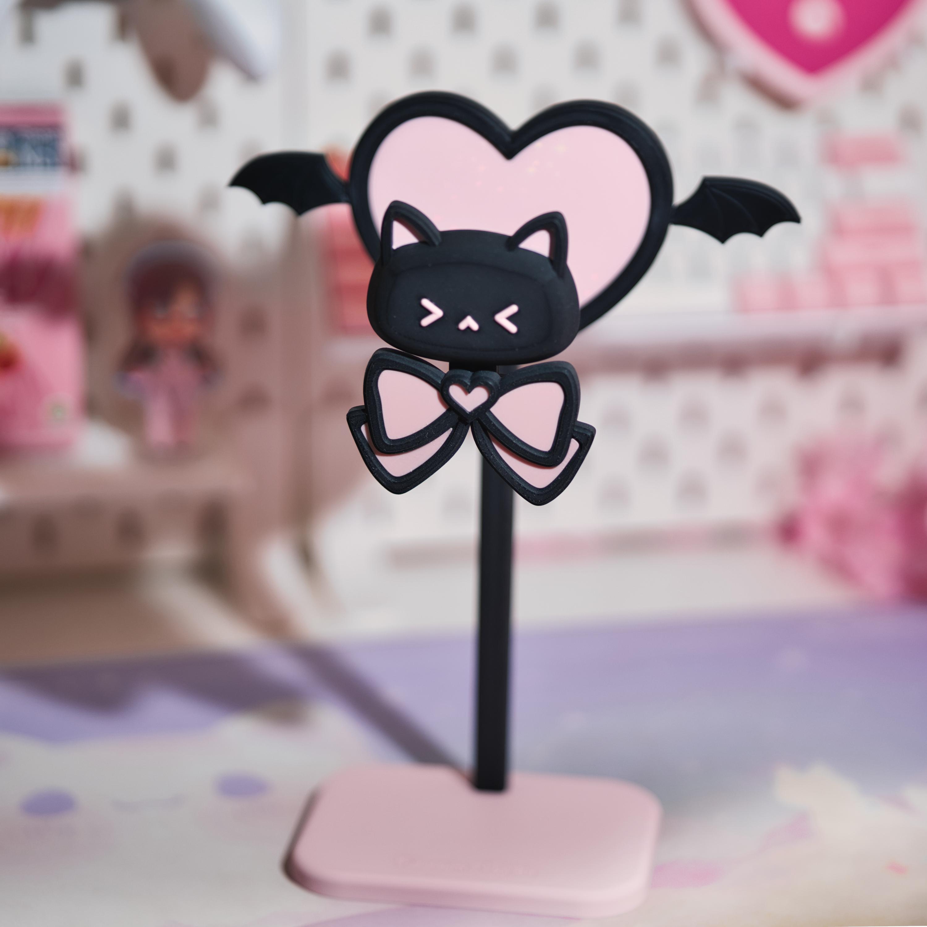 Cute Headphone Stand - Set With Cat, Ribbon and Heart Accessory - Fully ...