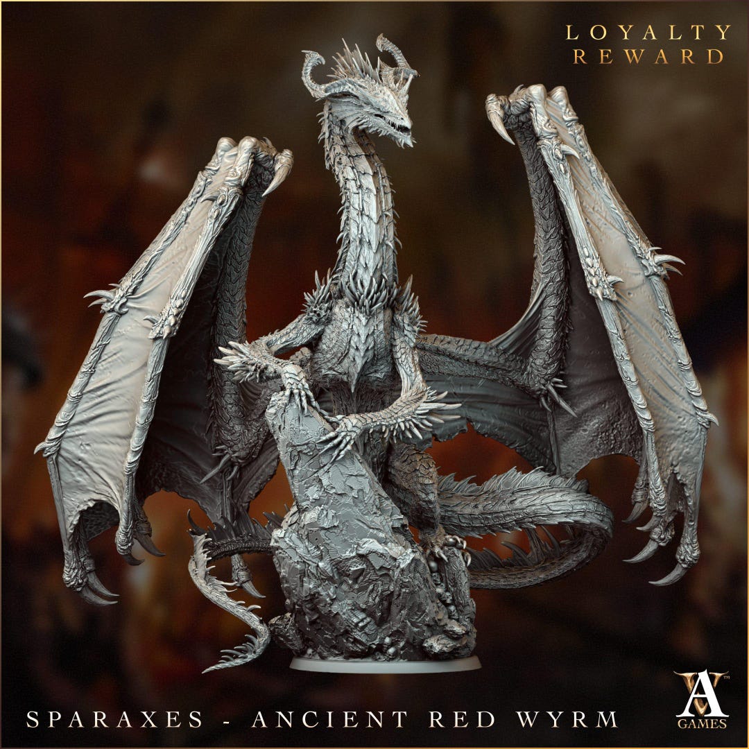 Archvillain Games - Sparaxes: Ancient Red Wyrm - Etsy