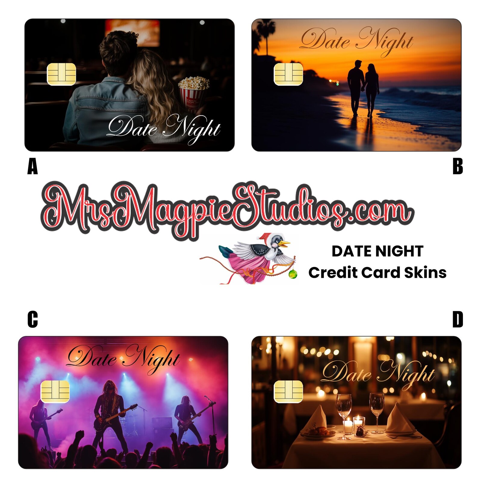 Date Night Credit Card Skins | Personalized Debit Card Skins | Select ...