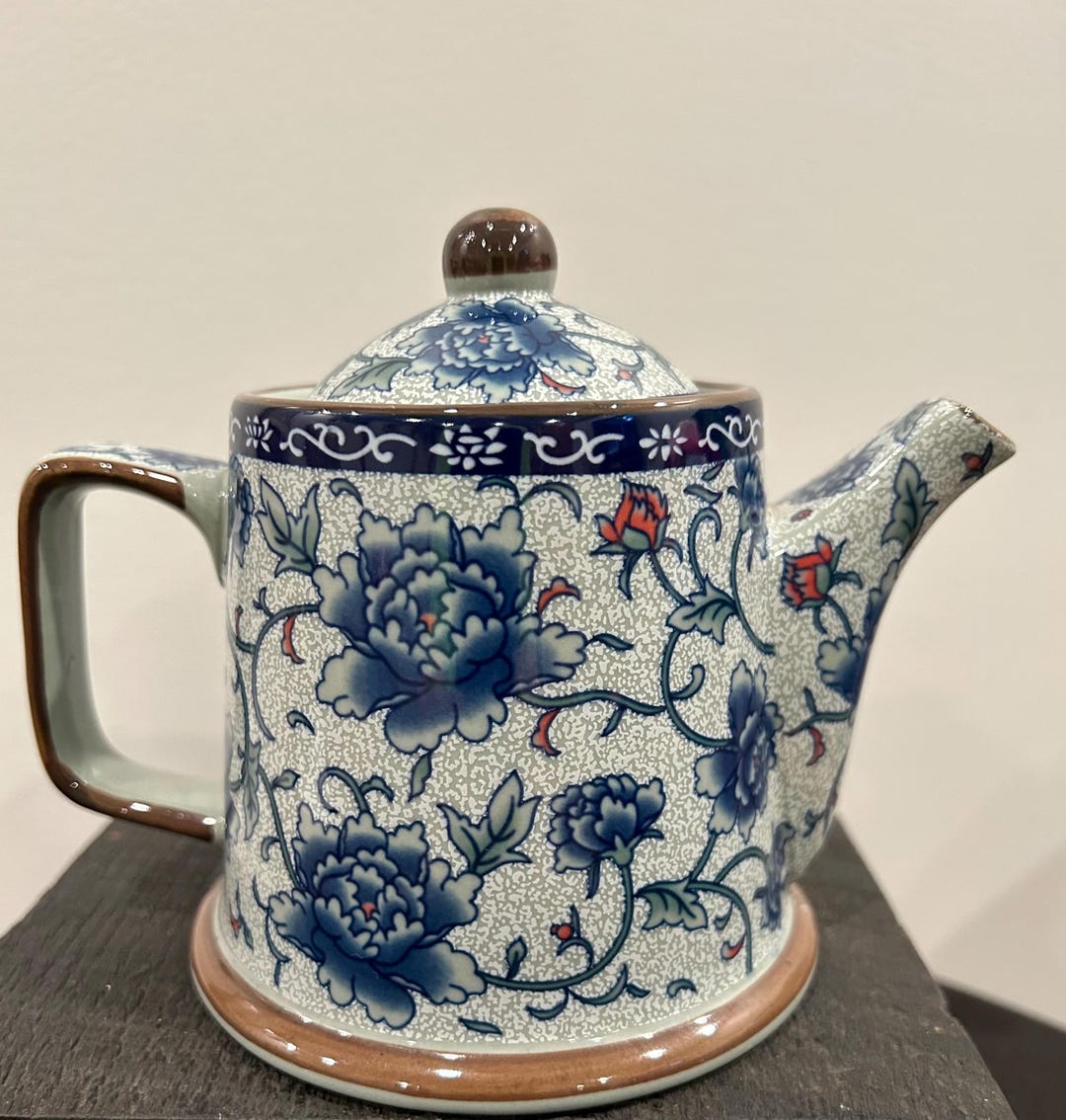Japanese Tea Pot Blue Floral Vintage 90s Ceramic & Marked 5” - Etsy