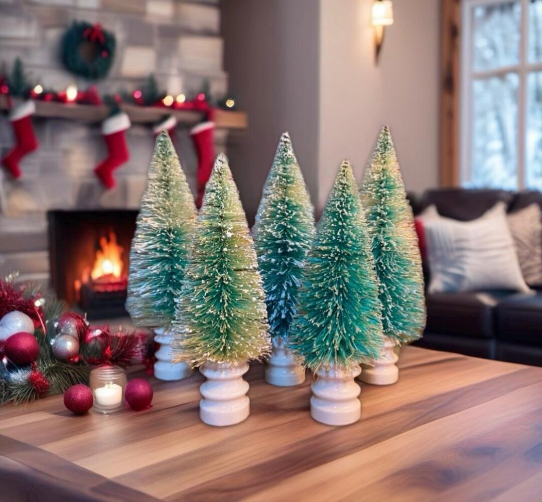 One Vintage Style Bottlebrush Tree on a True Vintage White Porcelain ...