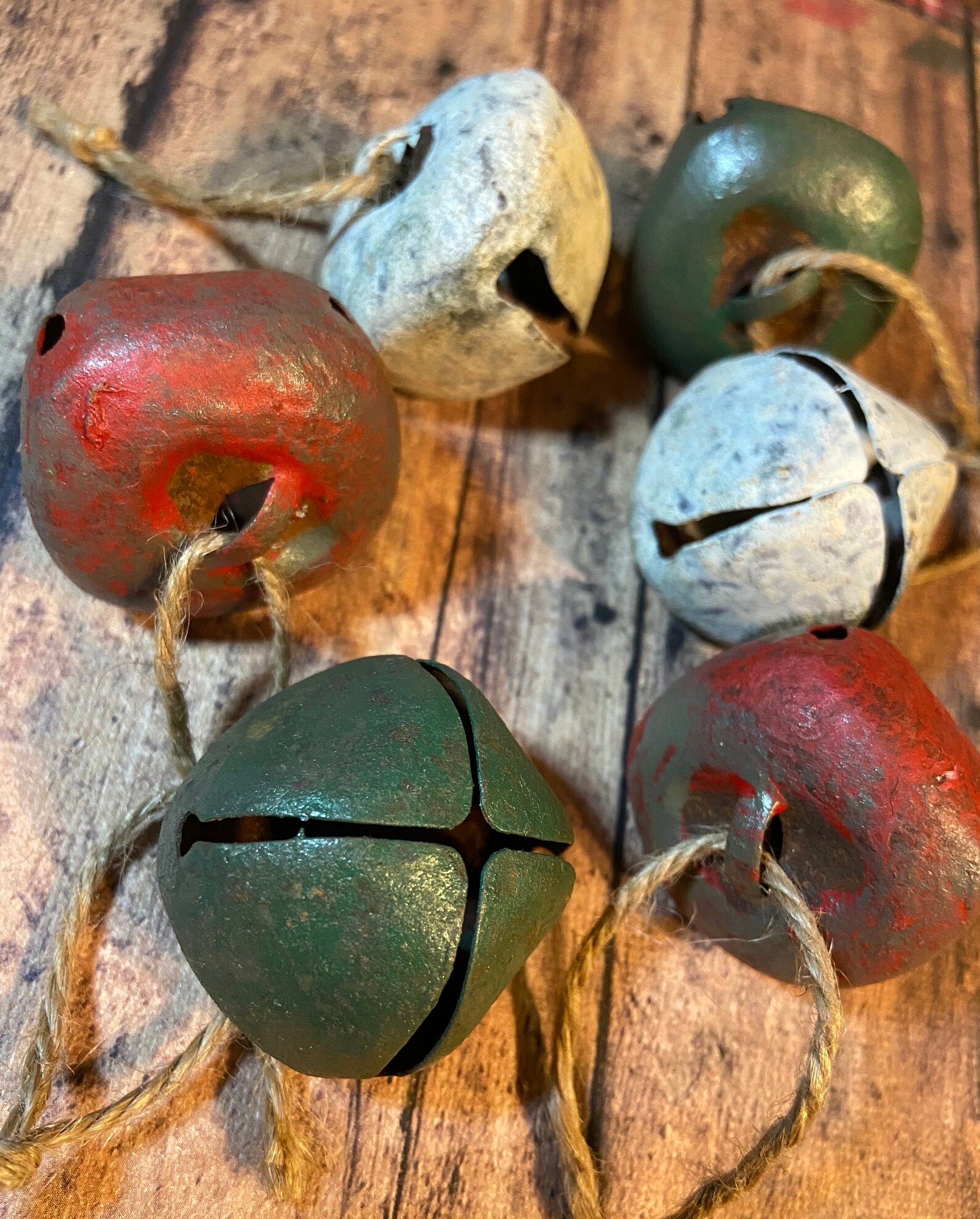 Large Rustic Vintage Style Tri-color Farmhouse Jingle Bells / | Etsy