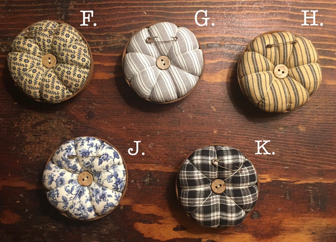 One Handmade Primitive Pin Keep / Pincushion in Rustic Jar Lid - Etsy