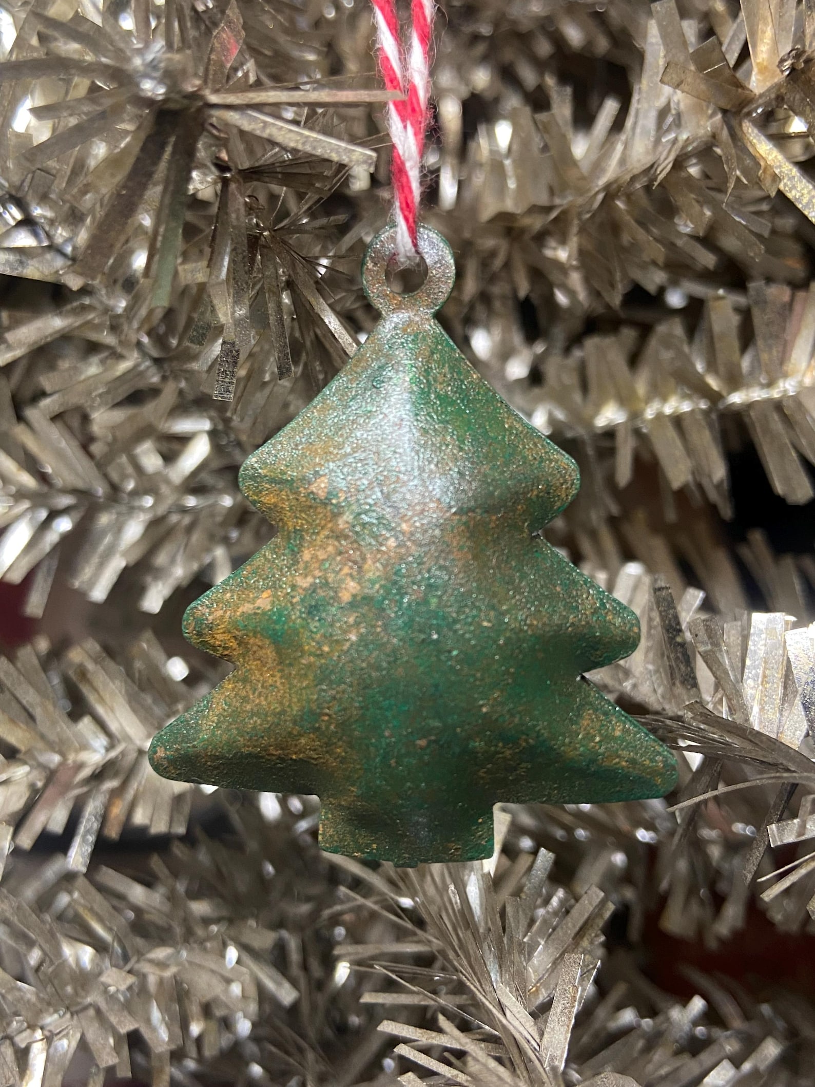 Set of 6 Rustic Farmhouse Tin Tree Ornaments - Etsy