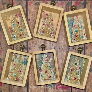 One Hand-made Vintage-style Decorated Tree in a Mini Drawer - Etsy