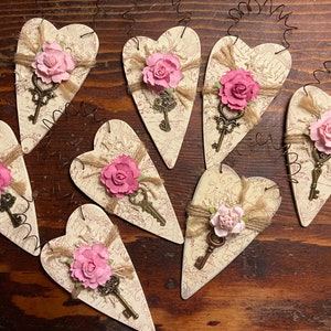 Vintage Heart/key Ornaments - Etsy
