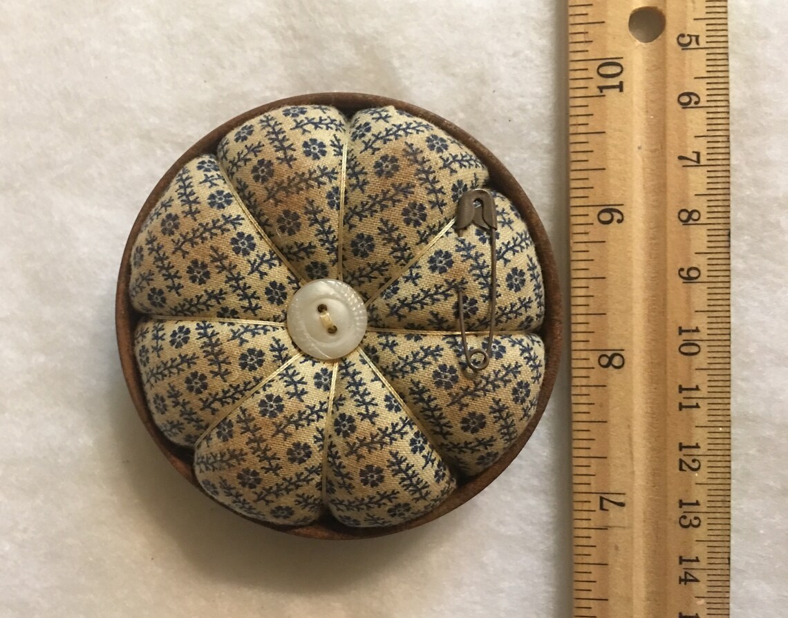 One Handmade Primitive Pin Keep / Pincushion in Rustic Jar Lid - Etsy