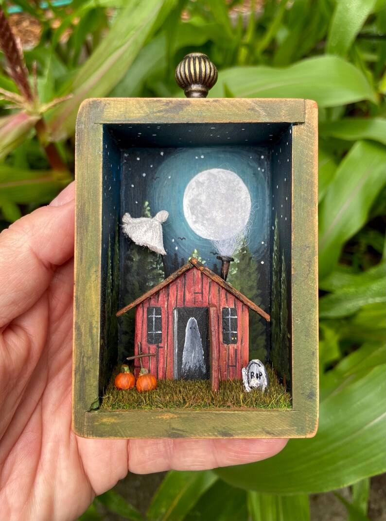 Hand-built Hand-painted Vintage-style Mini Drawer Halloween Haunted ...