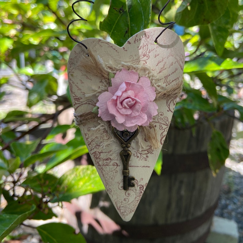 Vintage Heart/key Ornaments - Etsy