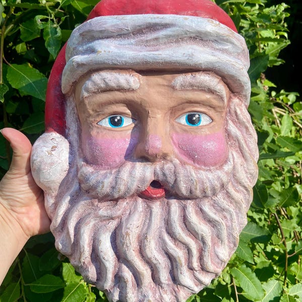 Santa Head Wall Hanging - Etsy