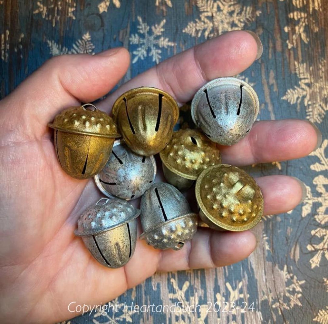 Set of 8 Vintage-style Metal Acorn Bells - Small (silver & Gold) - Etsy