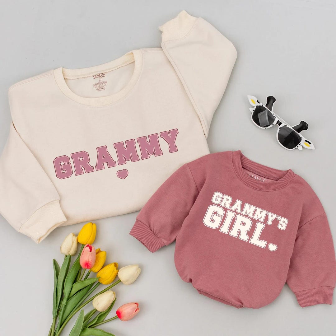 Grammy & Baby Girl Matching Shirts, Gift for Grammy - Grandchild ...