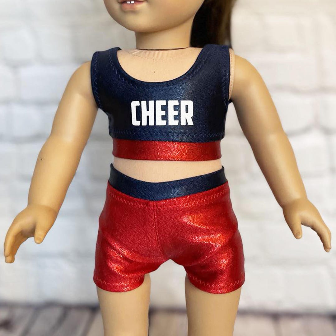 3-piece Cheer Outfit, Cheer Practice Suit, Navy, Red and White Doll ...