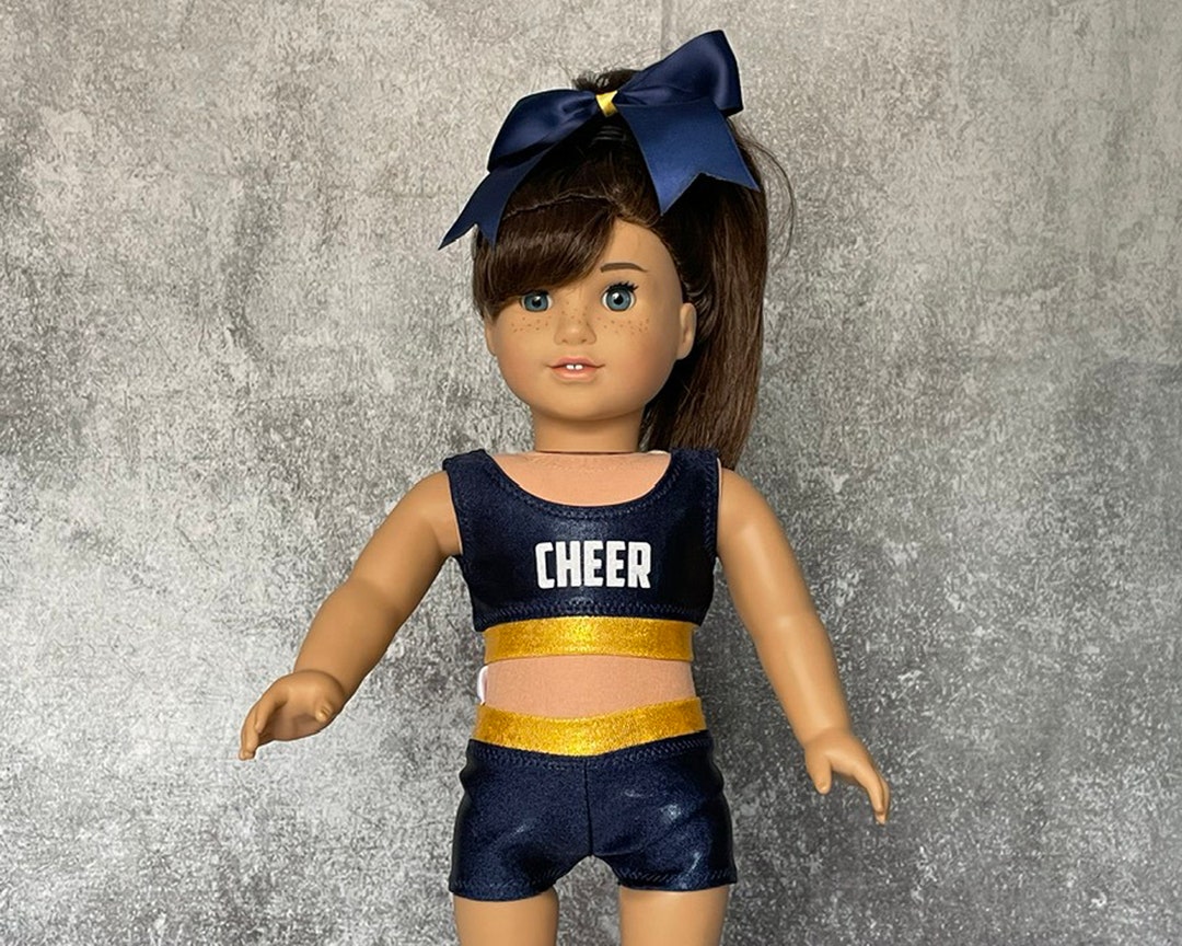 3-piece Cheer Outfit, Cheer Practice Suit, Navy, Gold and White Doll ...