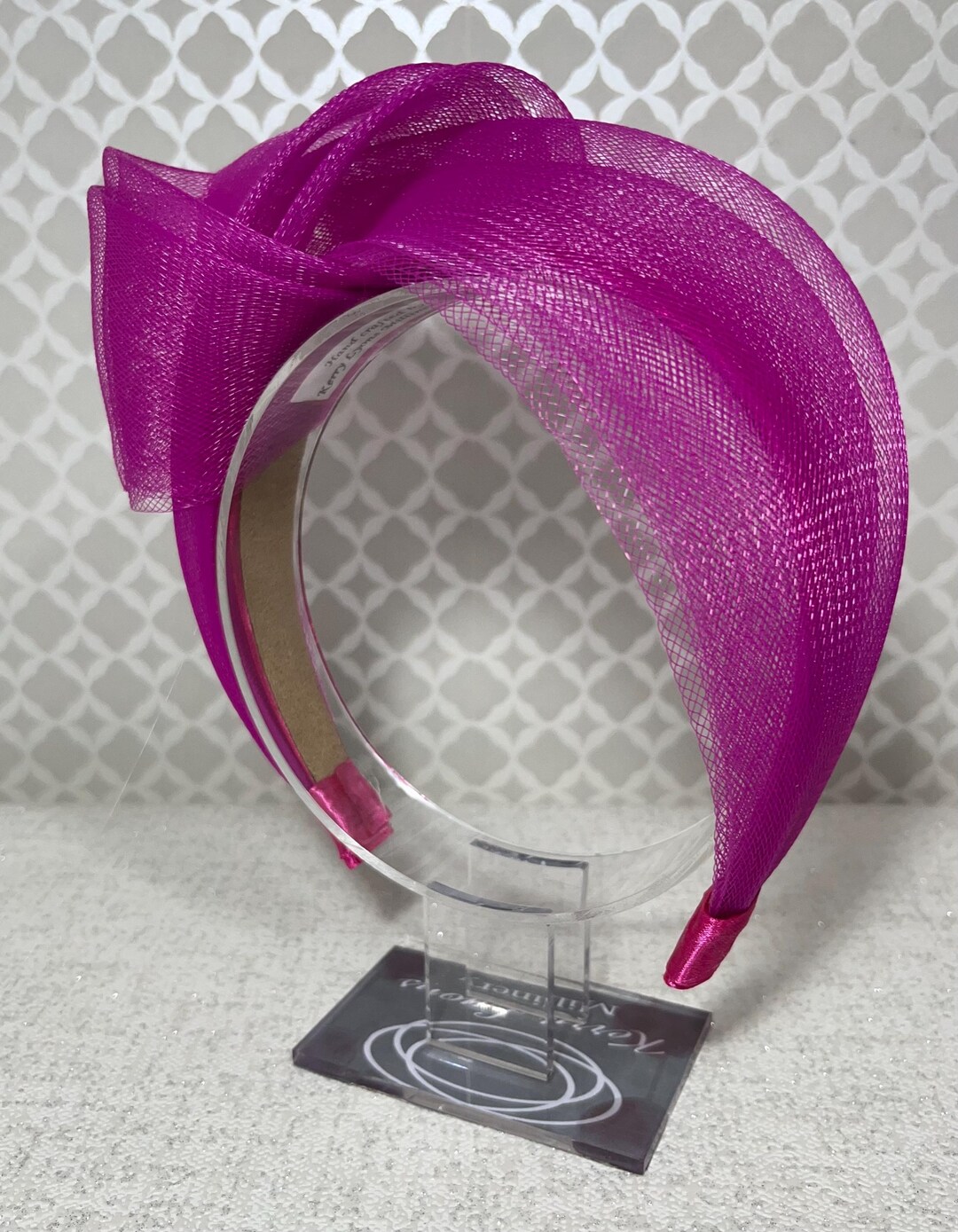 Beautiful Deep Raspberry Pink Halo Knot Fascinator Headband. for ...