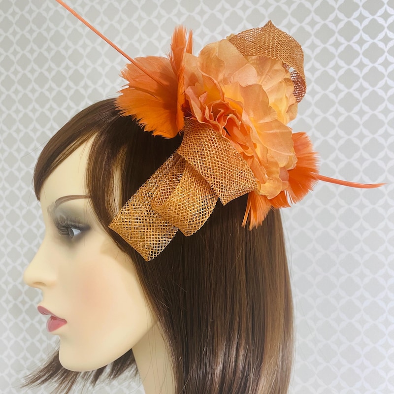 Orange Fascinator - Etsy