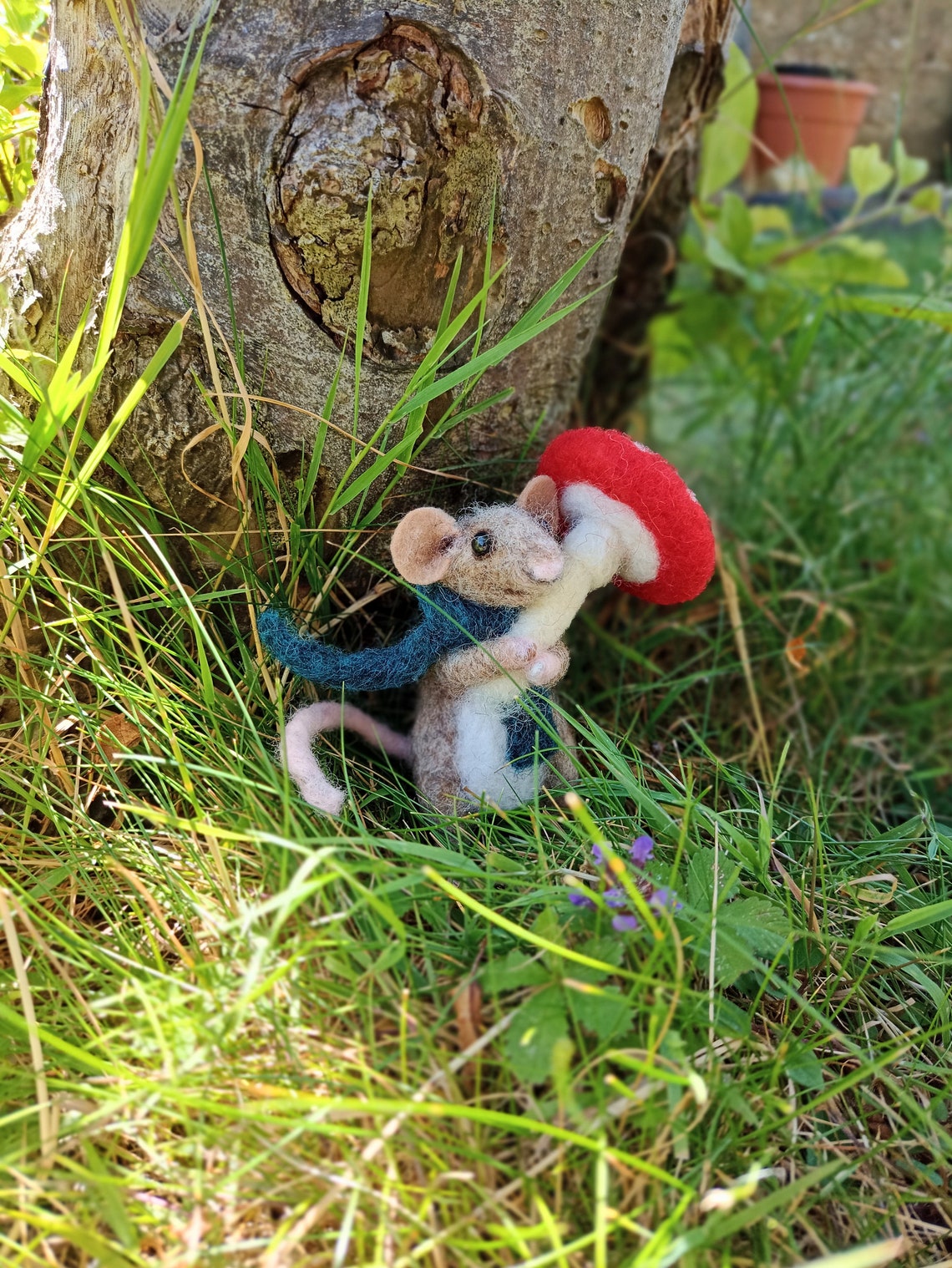 Needle Felted Mouse Rat Forest Felting Gift Fibre Art Posable Miniature ...