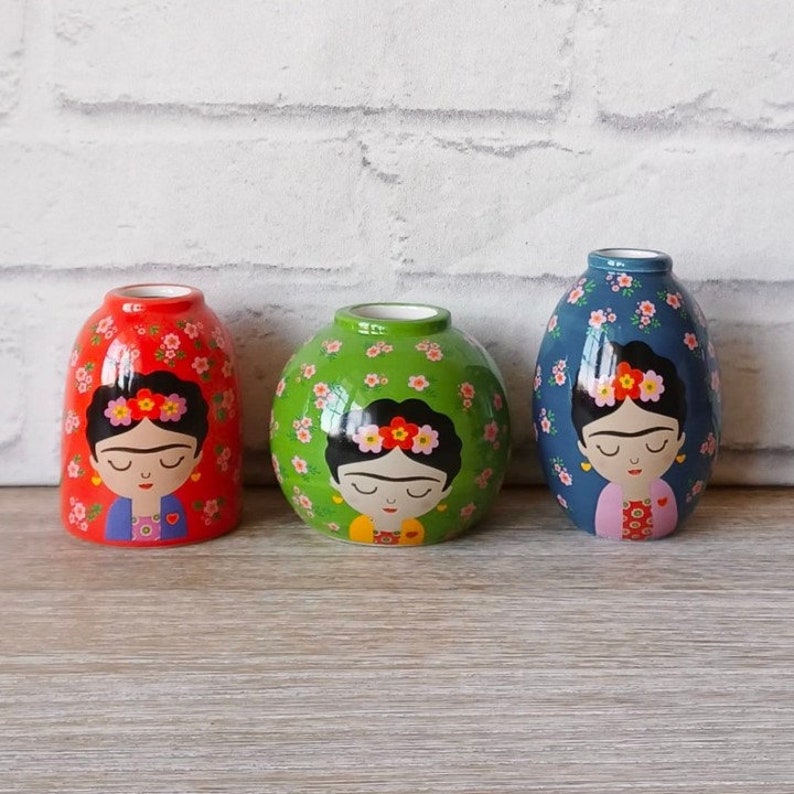 Set of 3 Frida Kahlo Bud Vases Flower Pot Holder Vase Home Decoration ...