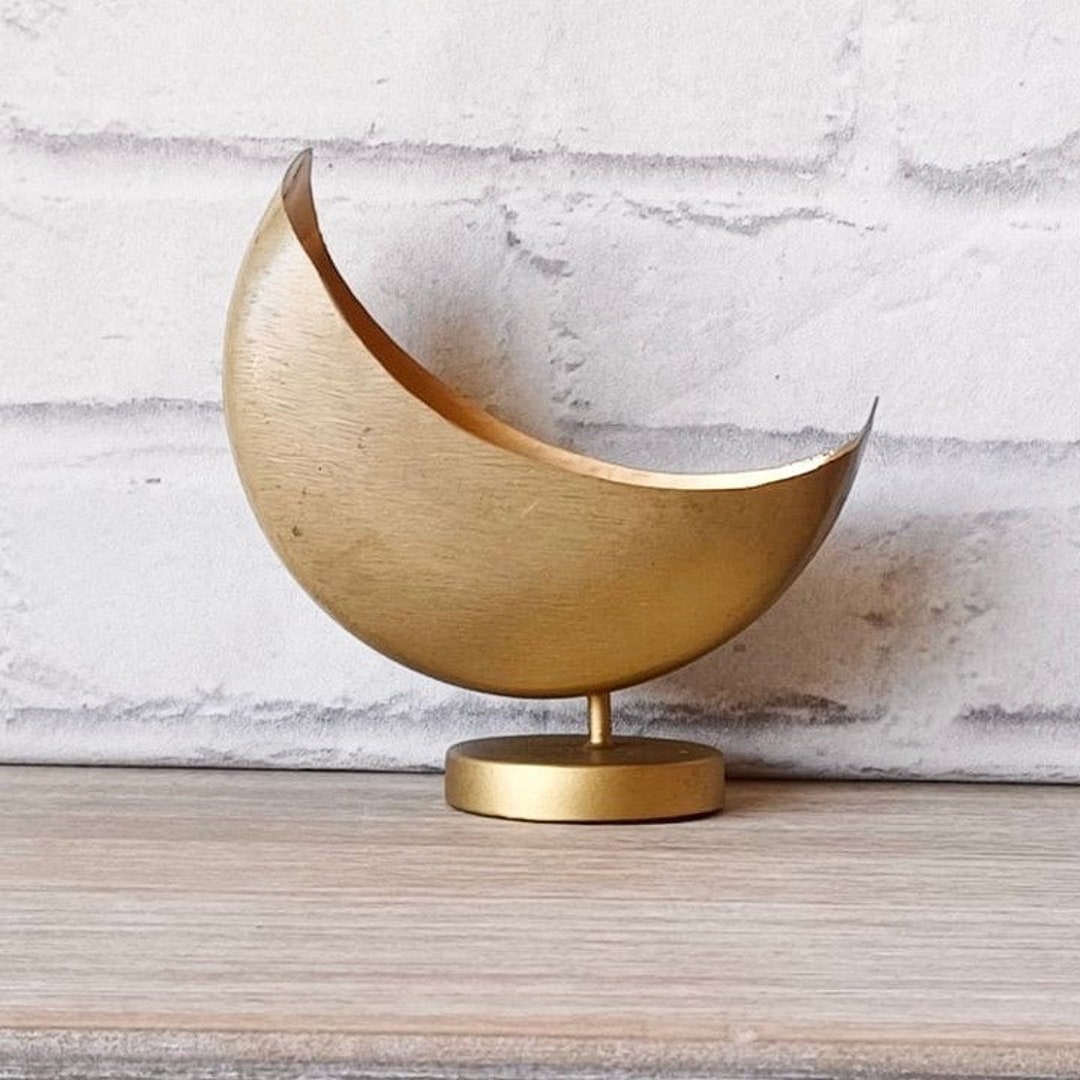 Mini Gold Crescent Celestial Cosmic Lunar Moon Phase Planter Flower ...