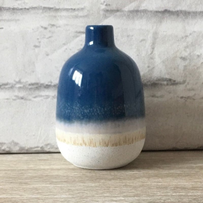 Glazed Blue Vases Small - Etsy UK