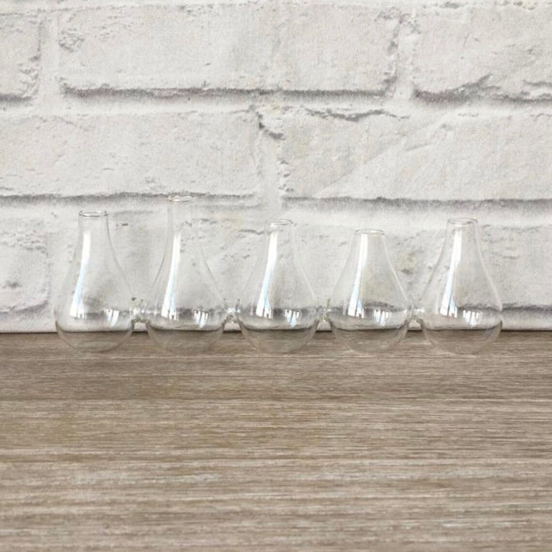 Set of 5 Invisible Clear Glass Bud Vases Flower Pot Holder Vase Home ...