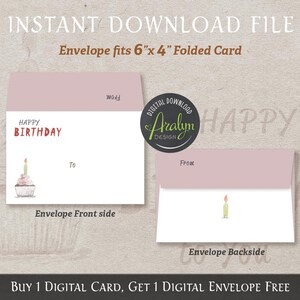 Printable Birthday Cards | Happy Birthday Card 6x4 Folded | Printable ...