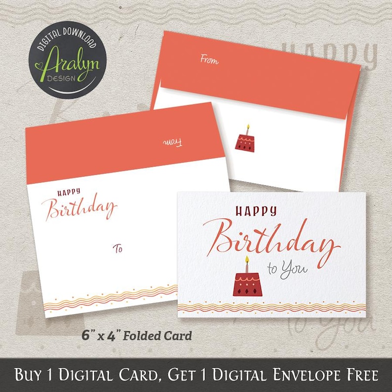 Printable Birthday Cards | Orange Birthday Cupcake With Candle 6x4 ...