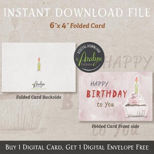 Printable Birthday Cards | Happy Birthday Card 6x4 Folded | Printable ...