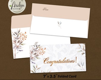 Printable CONGRATULATIONS Card 5x7 Folded / Instant Download / Card ...
