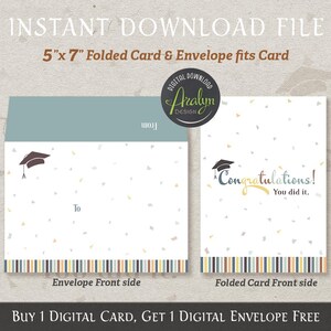 Printable Congratulations Cards | Graduation Congratulations Card 5x7 ...