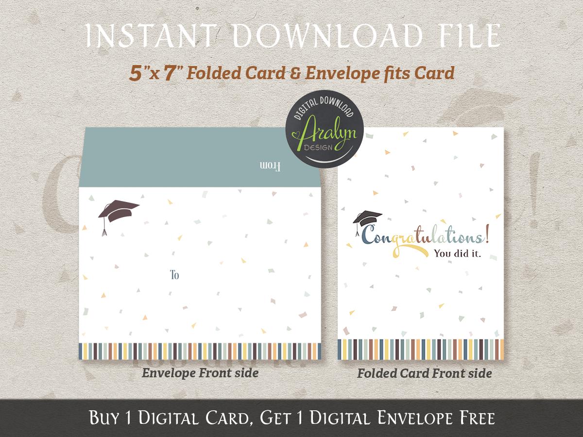 Printable Congratulations Cards Graduation Congratulations Card 5x7 ...