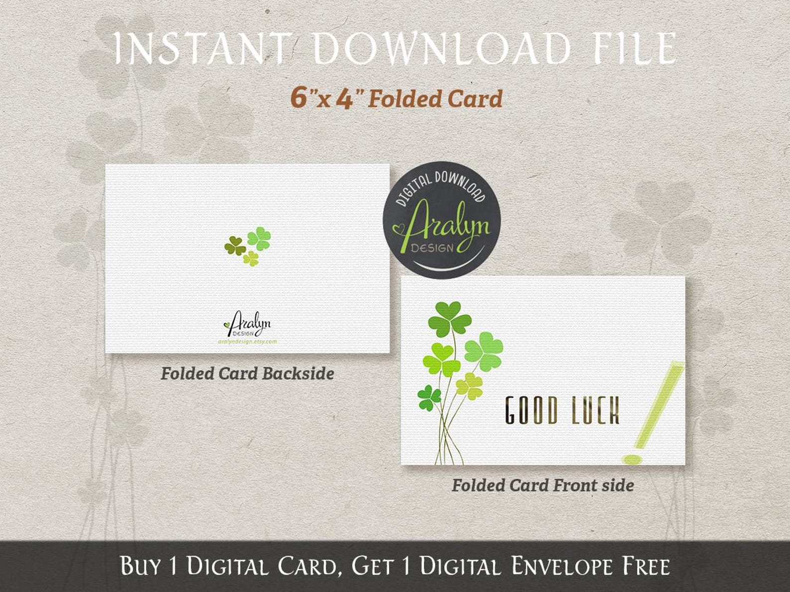 Printable Good Luck Cards | Good Luck Card 6x4 Folded | Good Luck Card ...