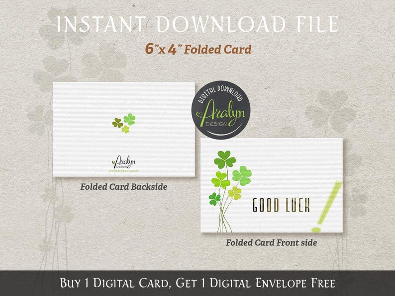 Printable Good Luck Cards | Good Luck Card 6x4 Folded | Good Luck Card ...