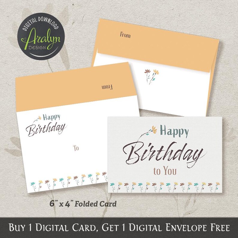 Printable Birthday Cards | Birthday Card 6x4 Folded | Printable ...