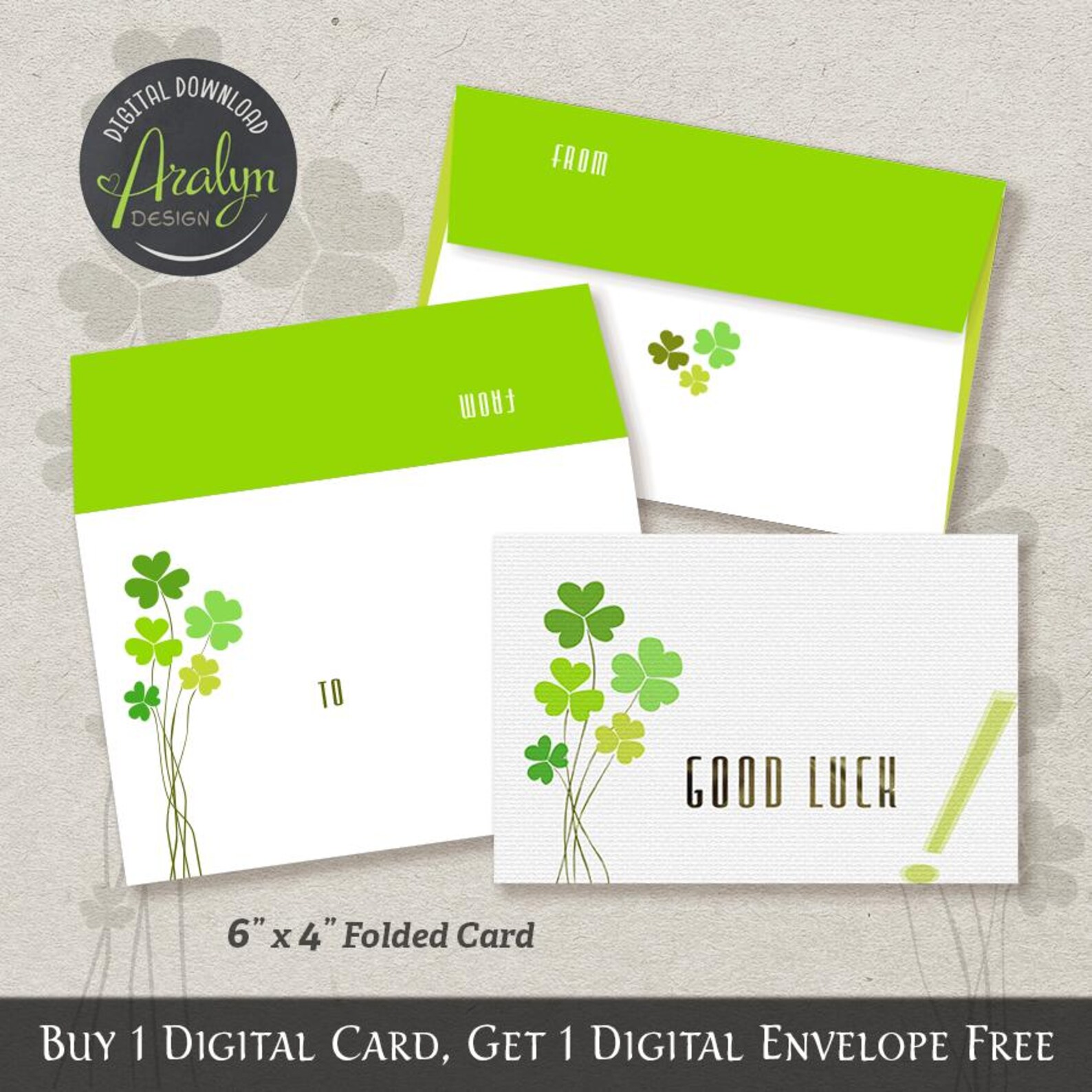 Printable Good Luck Cards | Good Luck Card 6x4 Folded | Good Luck Card ...