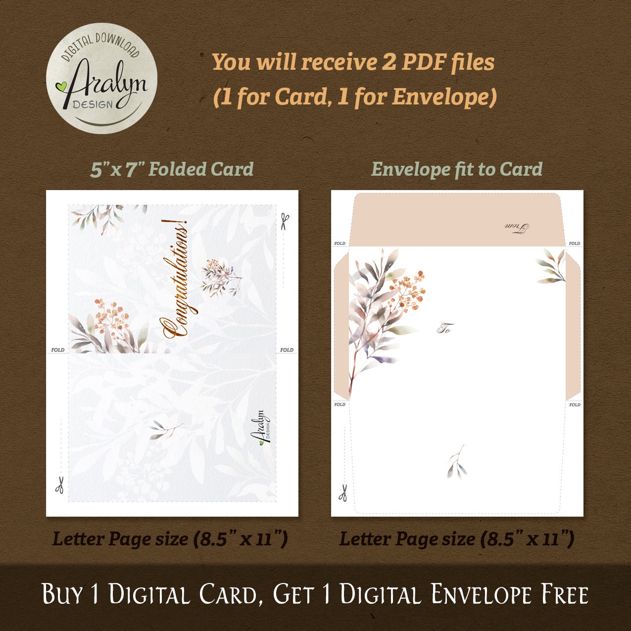 Printable CONGRATULATIONS Card 5x7 Folded / Instant Download / Card ...