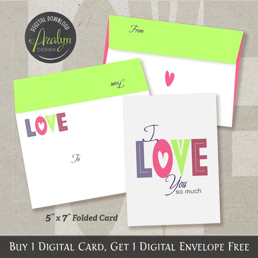 Printable I Love You so Much Card | I Love You so Much Card 5x7 | Love ...