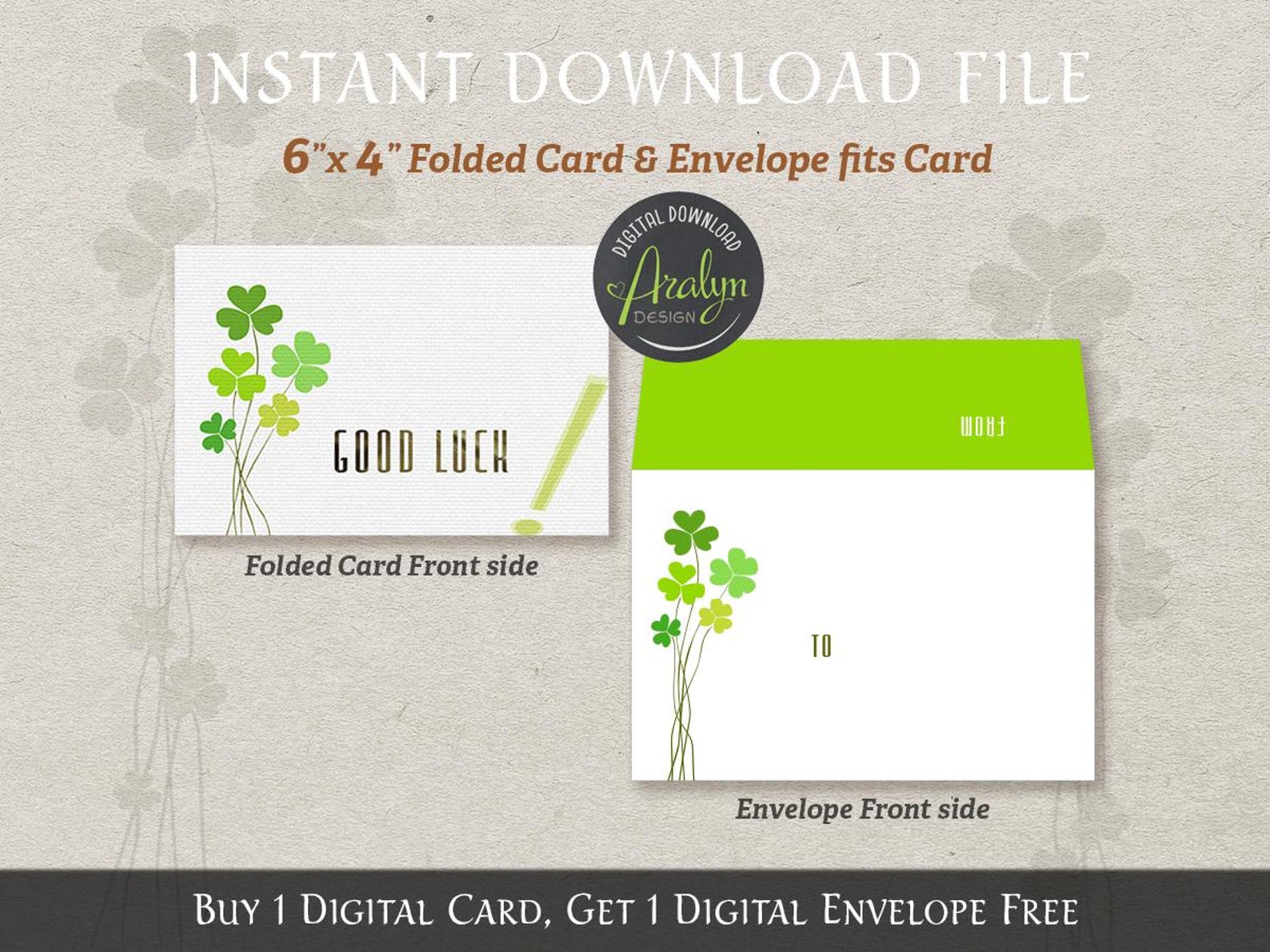 Printable Good Luck Cards | Good Luck Card 6x4 Folded | Good Luck Card ...