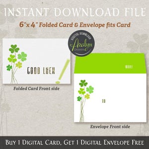 Printable Good Luck Cards | Good Luck Card 6x4 Folded | Good Luck Card ...