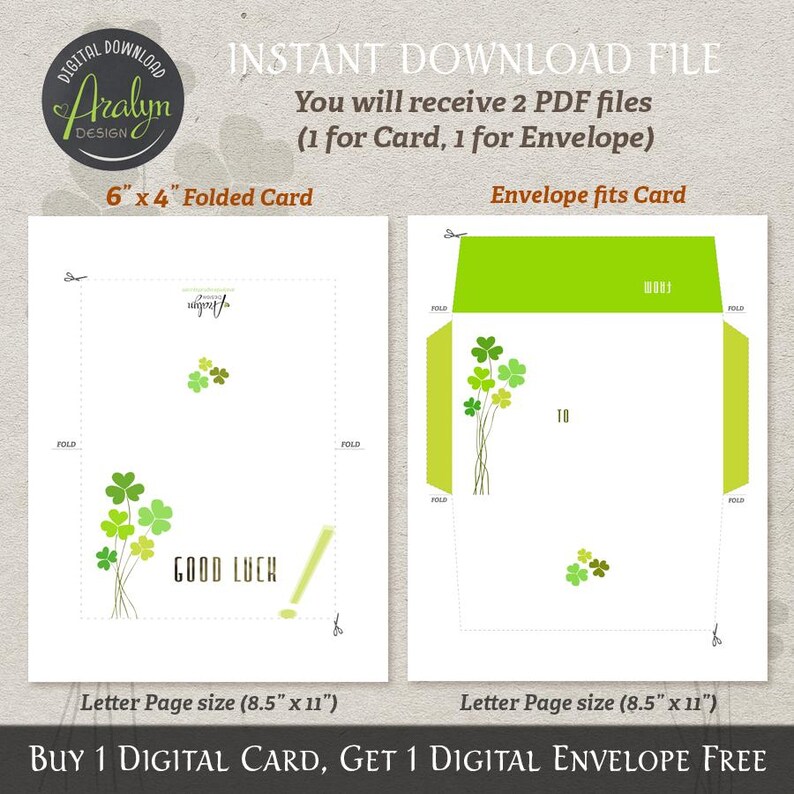 Printable Good Luck Cards | Good Luck Card 6x4 Folded | Good Luck Card ...