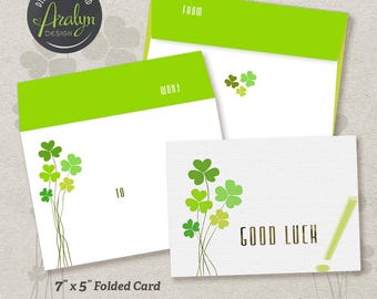 Printable Good Luck Cards | Good Luck Card 6x4 Folded | Good Luck Card ...