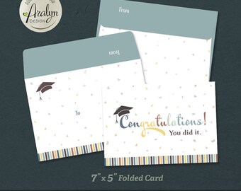 Printable CONGRATULATIONS Card 5x7 Folded / Instant Download / Card ...