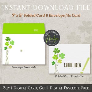 Printable Good Luck Cards | Good Luck Card 7x5 Folded | Good Luck Card ...
