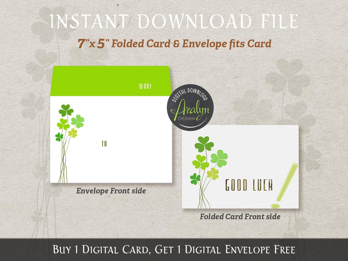 Printable Good Luck Cards | Good Luck Card 7x5 Folded | Good Luck Card ...