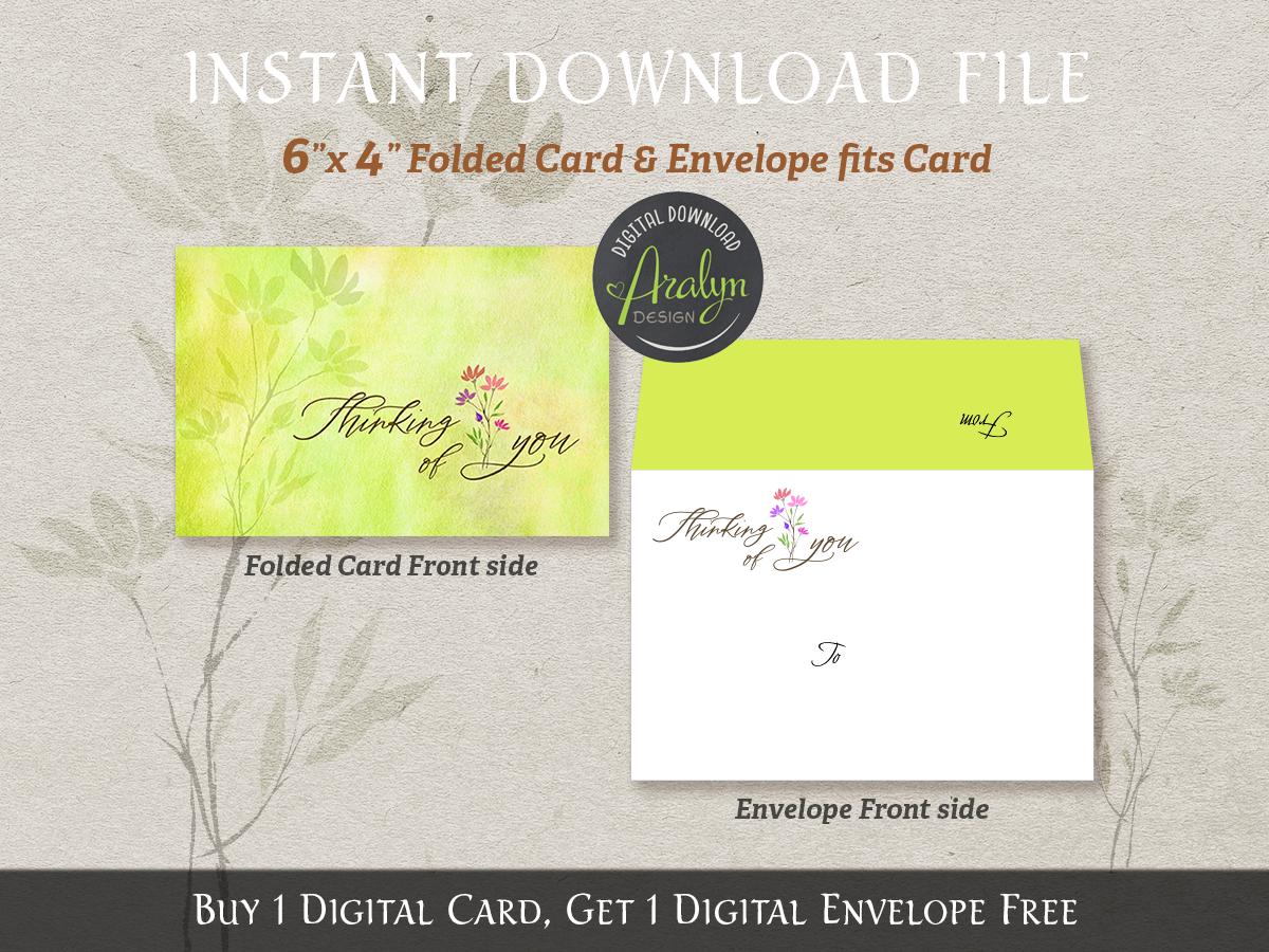 Printable Thinking of You Cards | Printable Thinking of You Card 6x4 ...