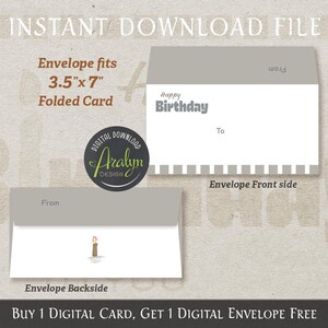 Printable Birthday Cards | Gray Watercolor Candle Happy Birthday Card 3 ...