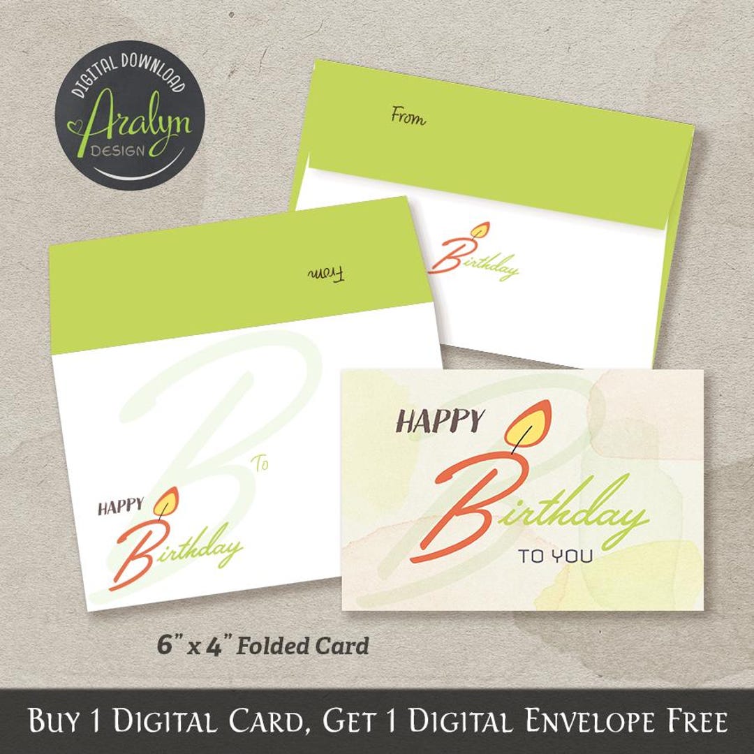Printable Birthday Cards | Birthday Card 6x4 Folded | Printable ...