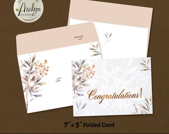 Printable CONGRATULATIONS Card 5x7 Folded / Instant Download / Card ...
