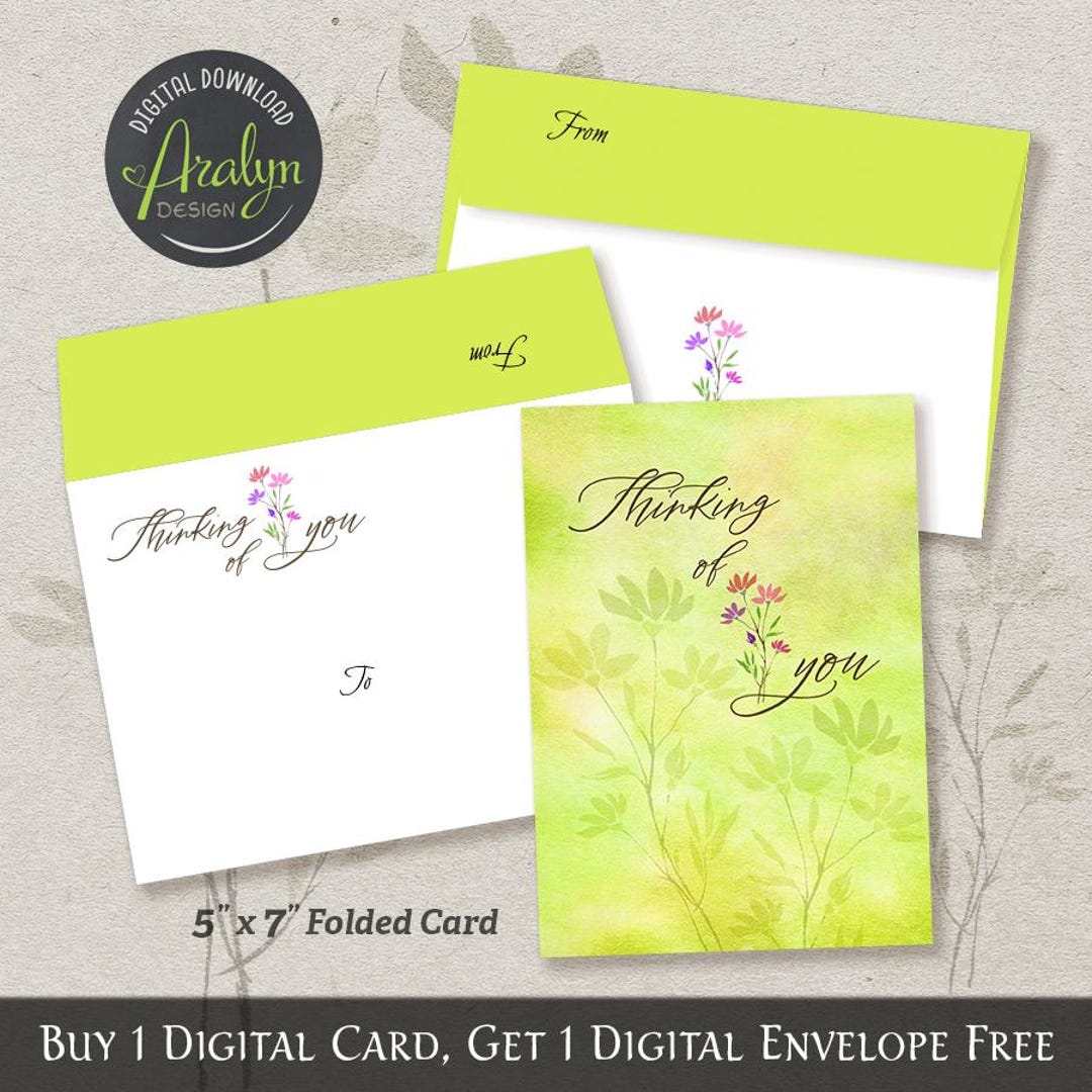 Printable Thinking of You Cards | Printable Thinking of You Card 5x7 ...